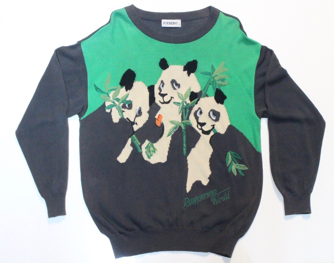 Iceberg 90s Vintage Adorable Panda Bear Oversized Jumper Made in Italy ...
