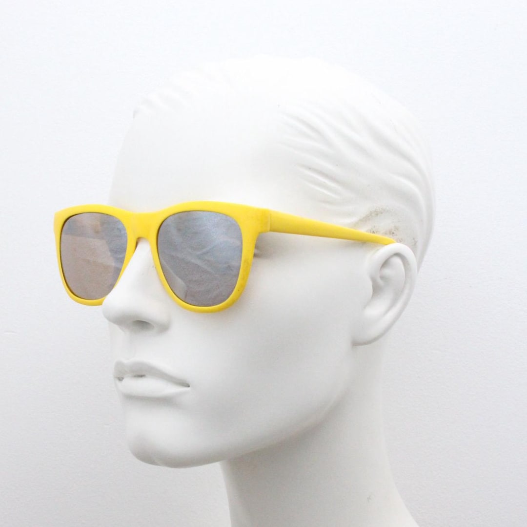Vintage 80s Square Sunglasses. All Time Classic Design in Canary Yellow ...