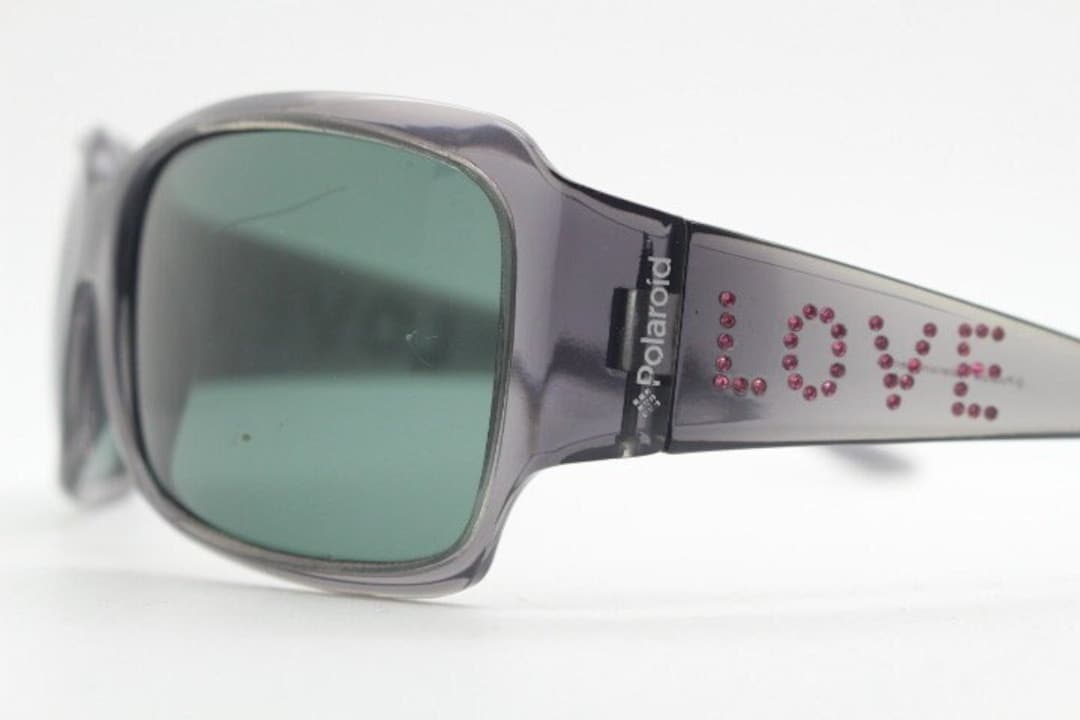 Polaroid Y2K Vintage Shield Sunglasses. Transparent Grey Wrap Around ...
