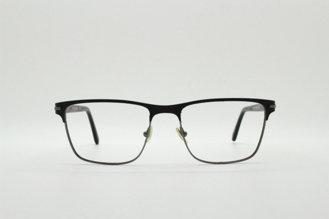 Calvin Klein Rectangular Eye Glasses. Gunmetal Grey Chrome Wire Optical ...
