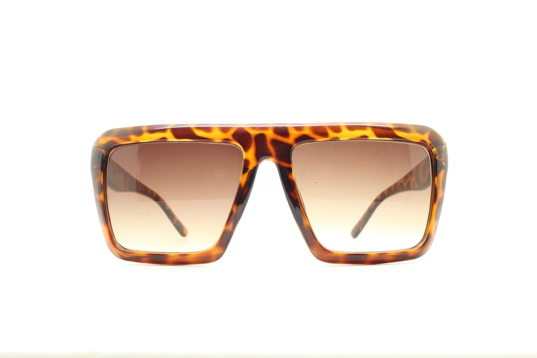 Y2K Vintage Square Flat Top Sunglasses. 2000's Transparent Solid ...