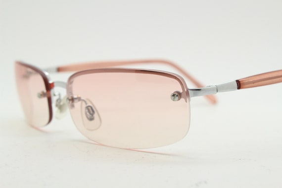 Y2K vintage wrap around rectangular sunglasses. Half … - Gem