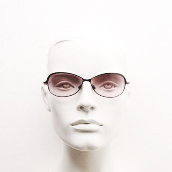 2000s vintage purple mini bug eye aviator sunglasses.… - Gem