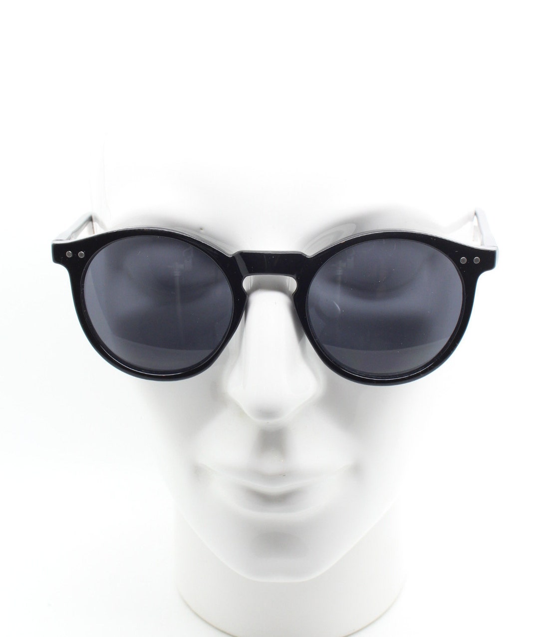 90s Vintage Round Glasses. 30s, 20s Style Black Gloss Frame With ...