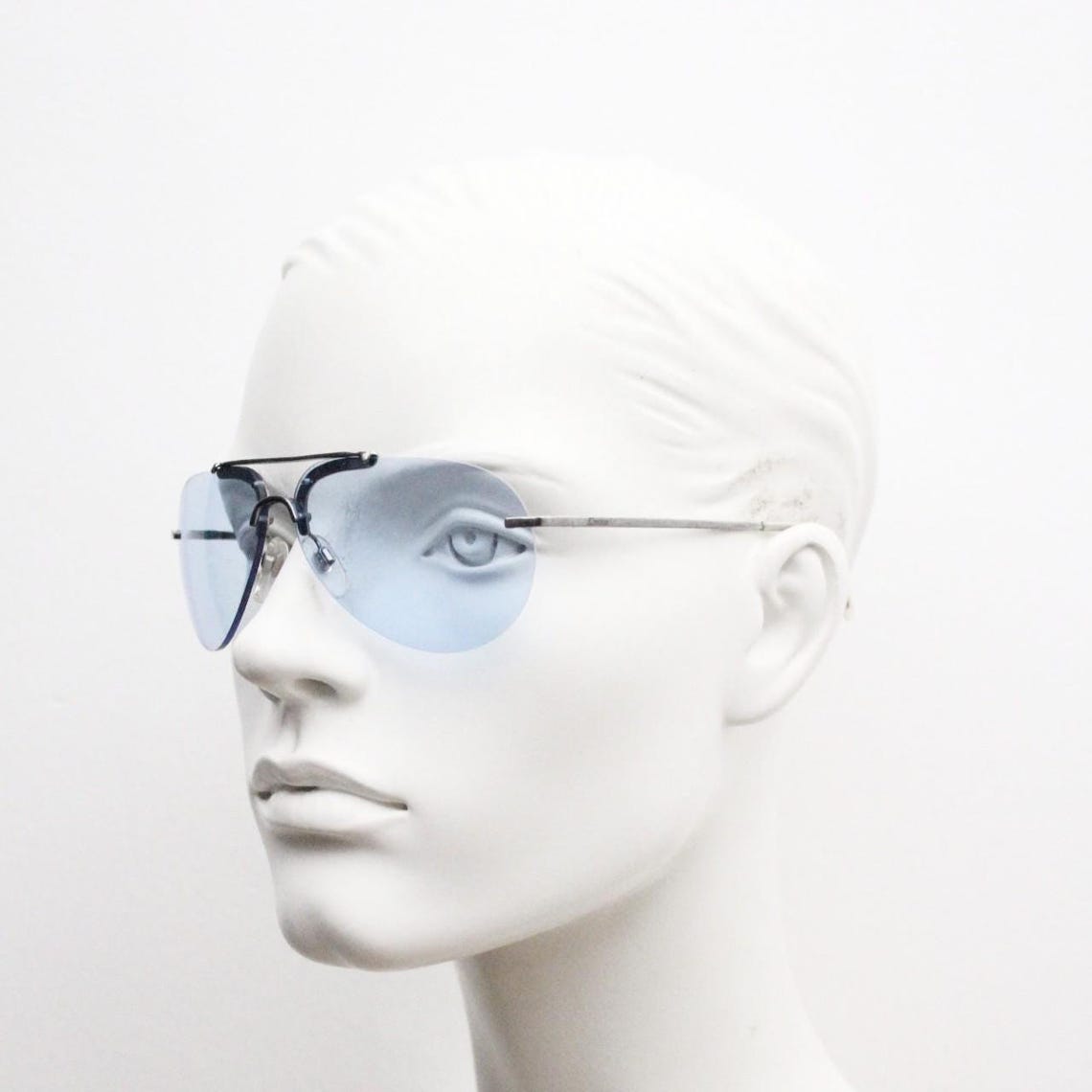 90s Vintage Small Sized Aviator Sunglasses. Minimal Grey Satin Solid ...