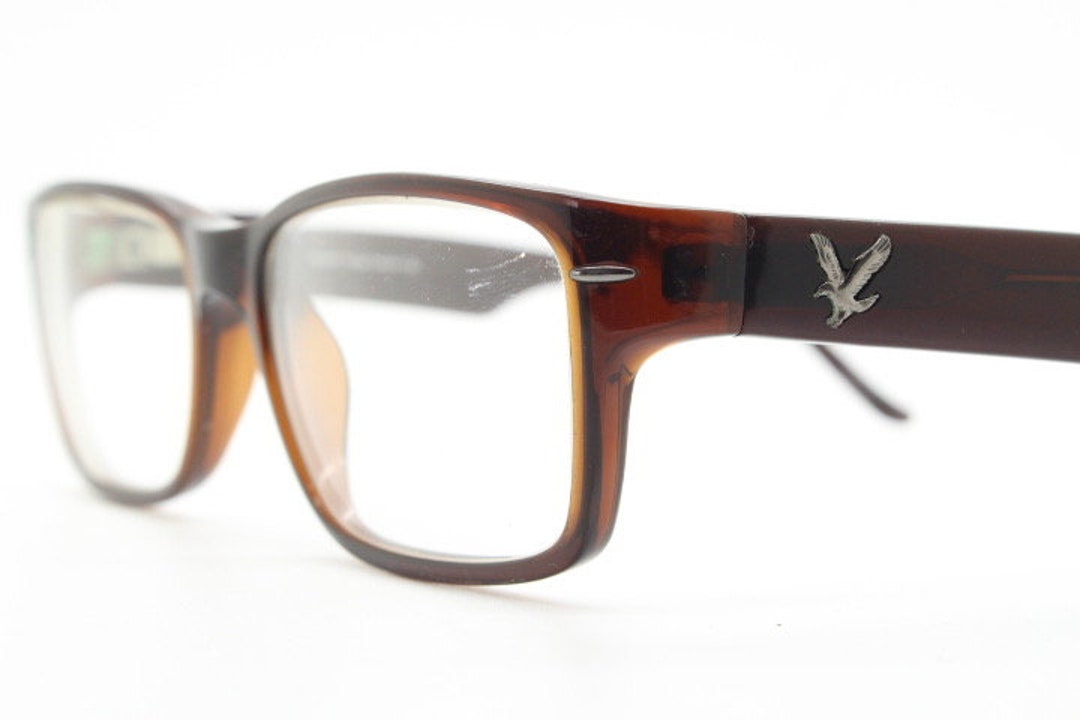 Lyle and Scott Rectangular Flat Top Eye Glasses. Dark Brown Gloss ...