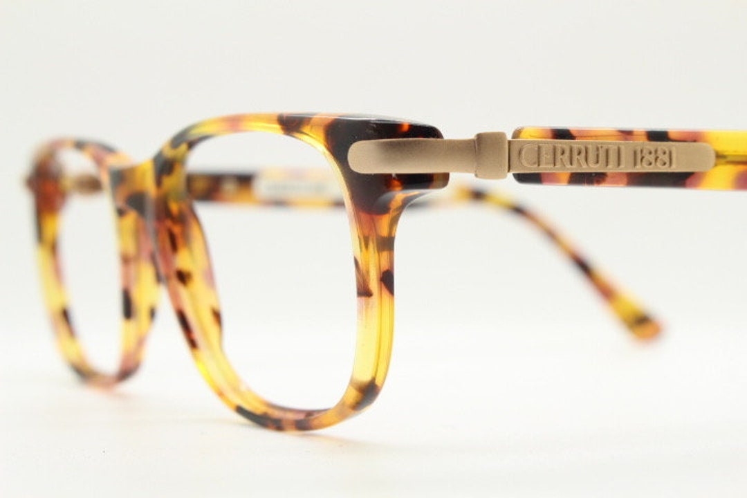 Cerruti 1881 Rectangular Eye Glasses. Vibrant Honey Tortoise Gloss ...