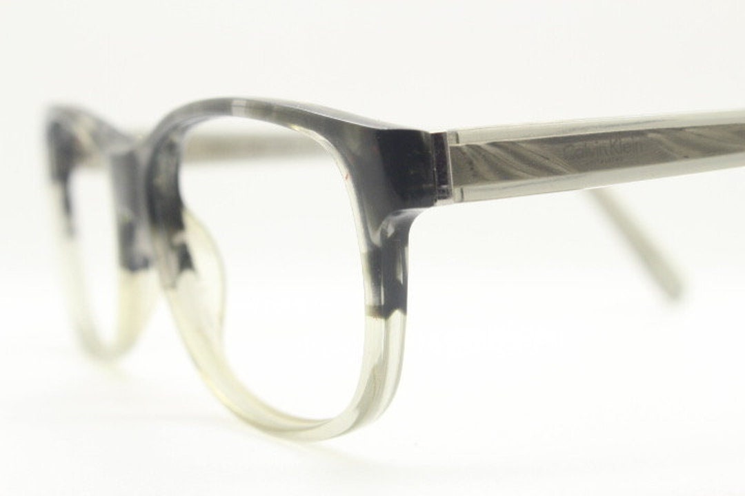 Calvin Klein Collection Rectangular Eye Glasses. Marbled Grey Crystal ...
