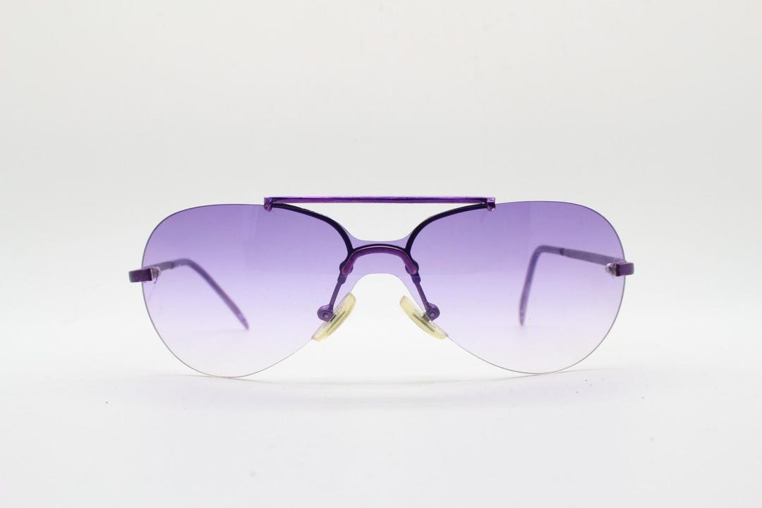 Y2K Vintage Small Sized Aviator Sunglasses. Frameless Graduating Mono ...