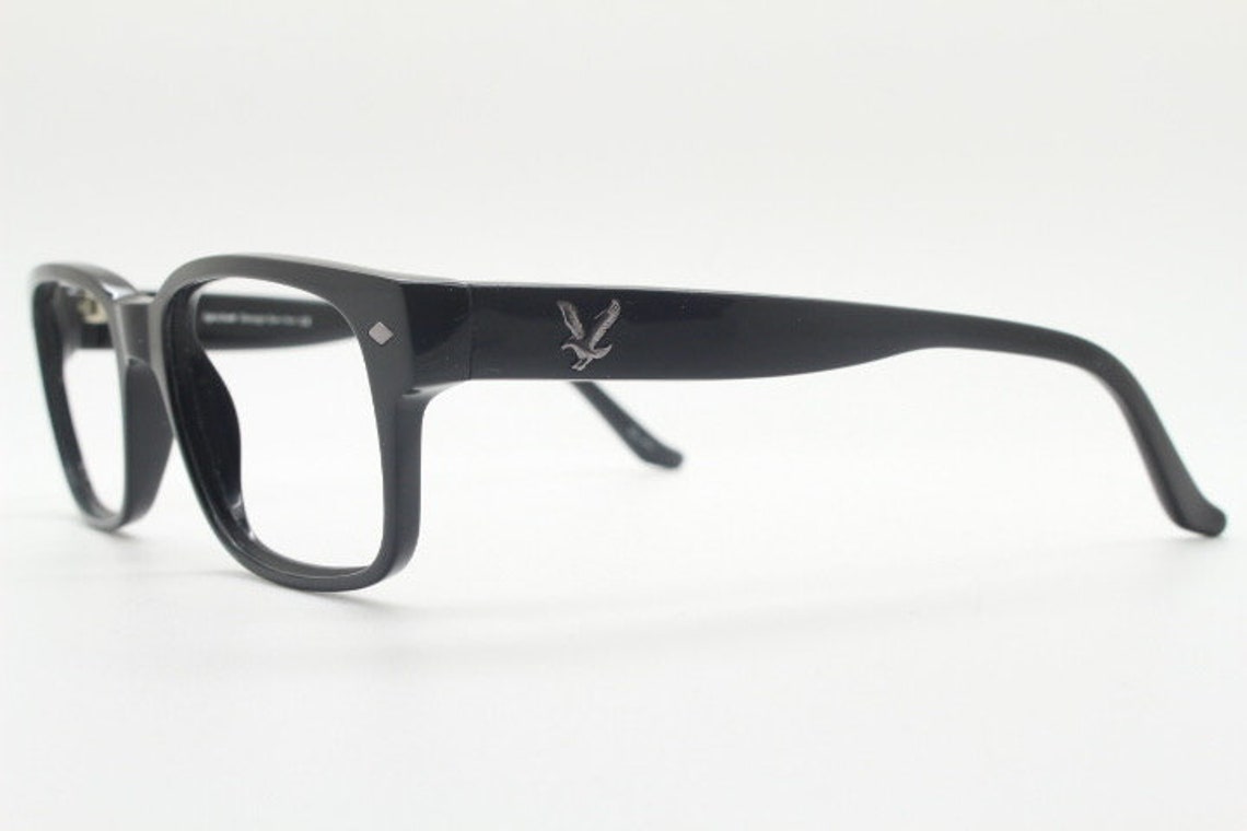 Lyle and Scott Rectangular Eye Glasses. Classical Plain Black Gloss 60s ...