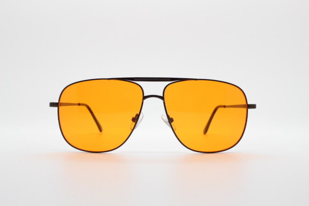 Y2K Vintage Square Aviator Sunglasses. Brown Chrome Metal Frame 70s ...