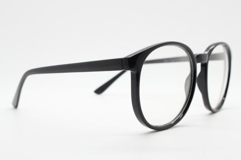 80s Vintage Black Round Glasses. Slightly Oversized Optical - Etsy