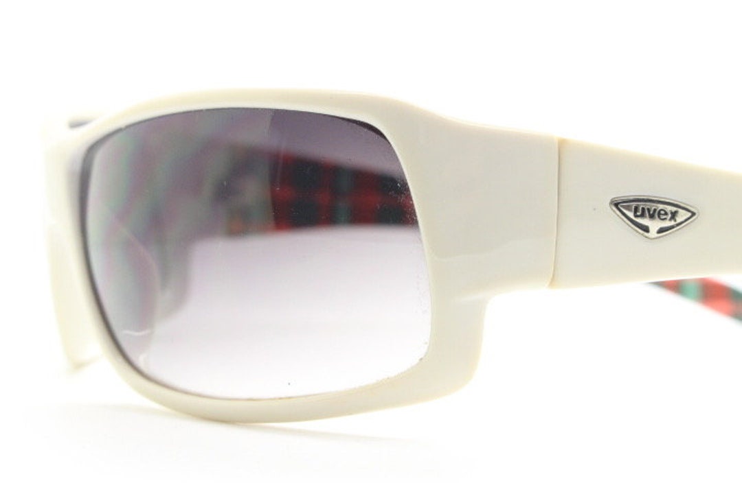 Uvex Y2k Vintage Wrap Around Bug Eye Sunglasses. Curving White Sports ...