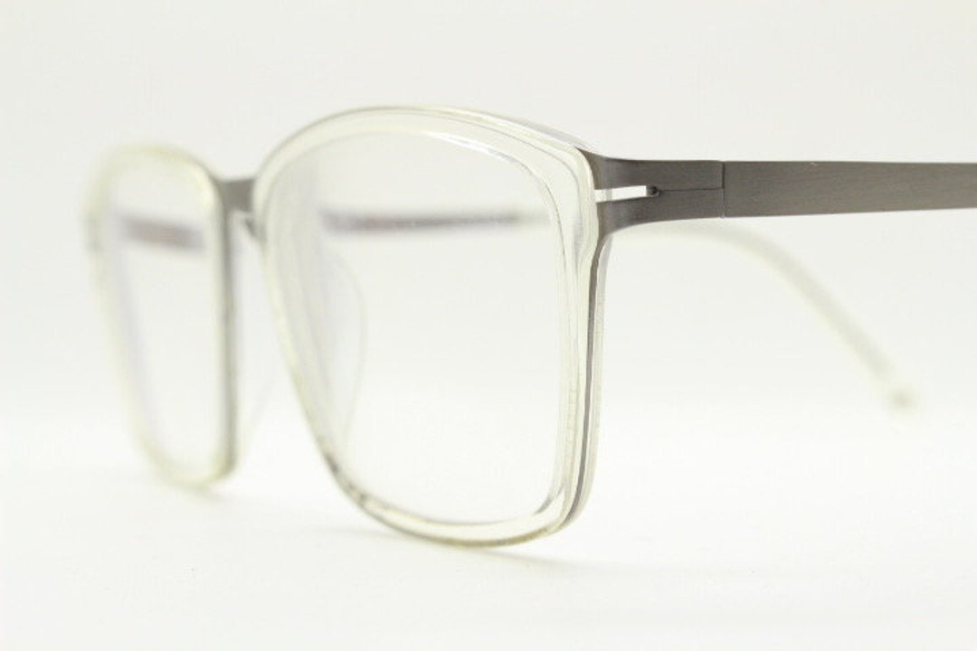 Modo Rectangular Eye Glasses Made in Japan. Matt Grey Titanium Optical ...