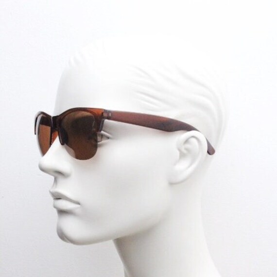 90s vintage modified wayfarer design sunglasses. Tran… - Gem