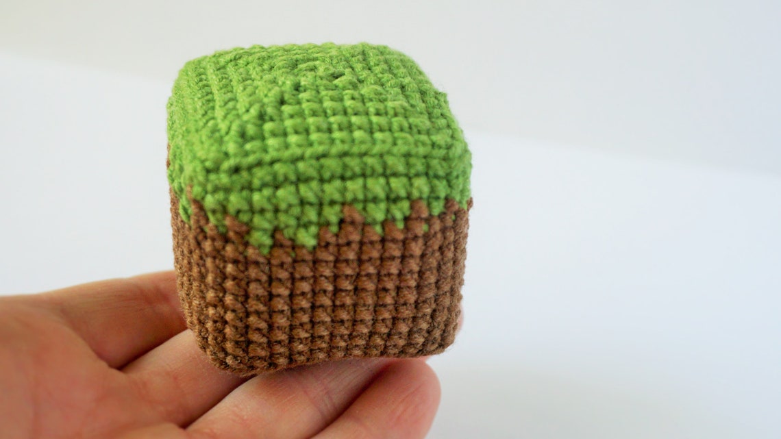 Crochet Pattern Minecraft Grass Block Tnt Block Chest Block Etsy