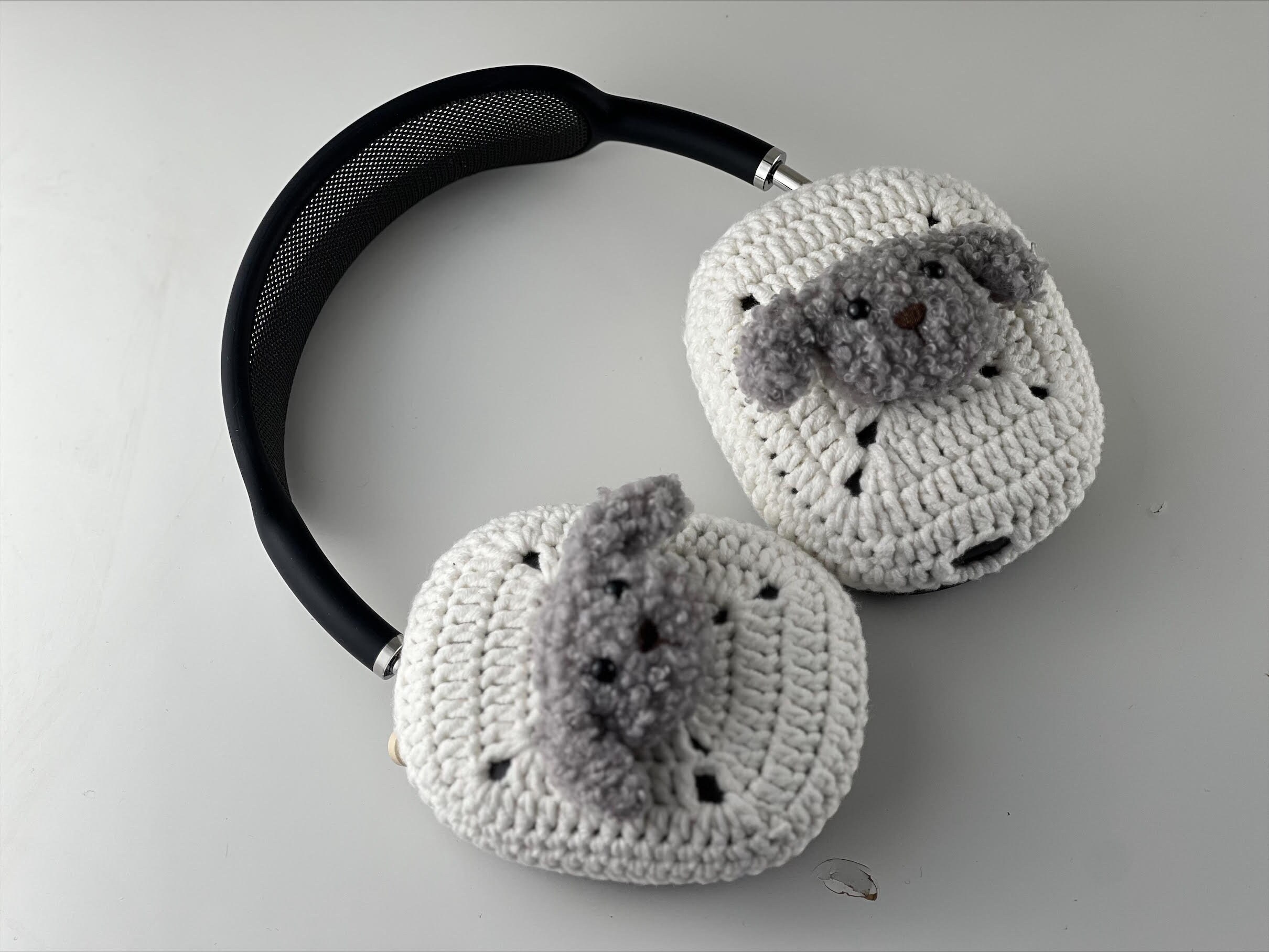 Crochet Airpods Max Headphones Cover Silver Poodle AirPod - Etsy