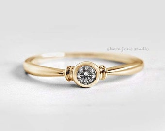 Diamond Bezel Ring - Etsy