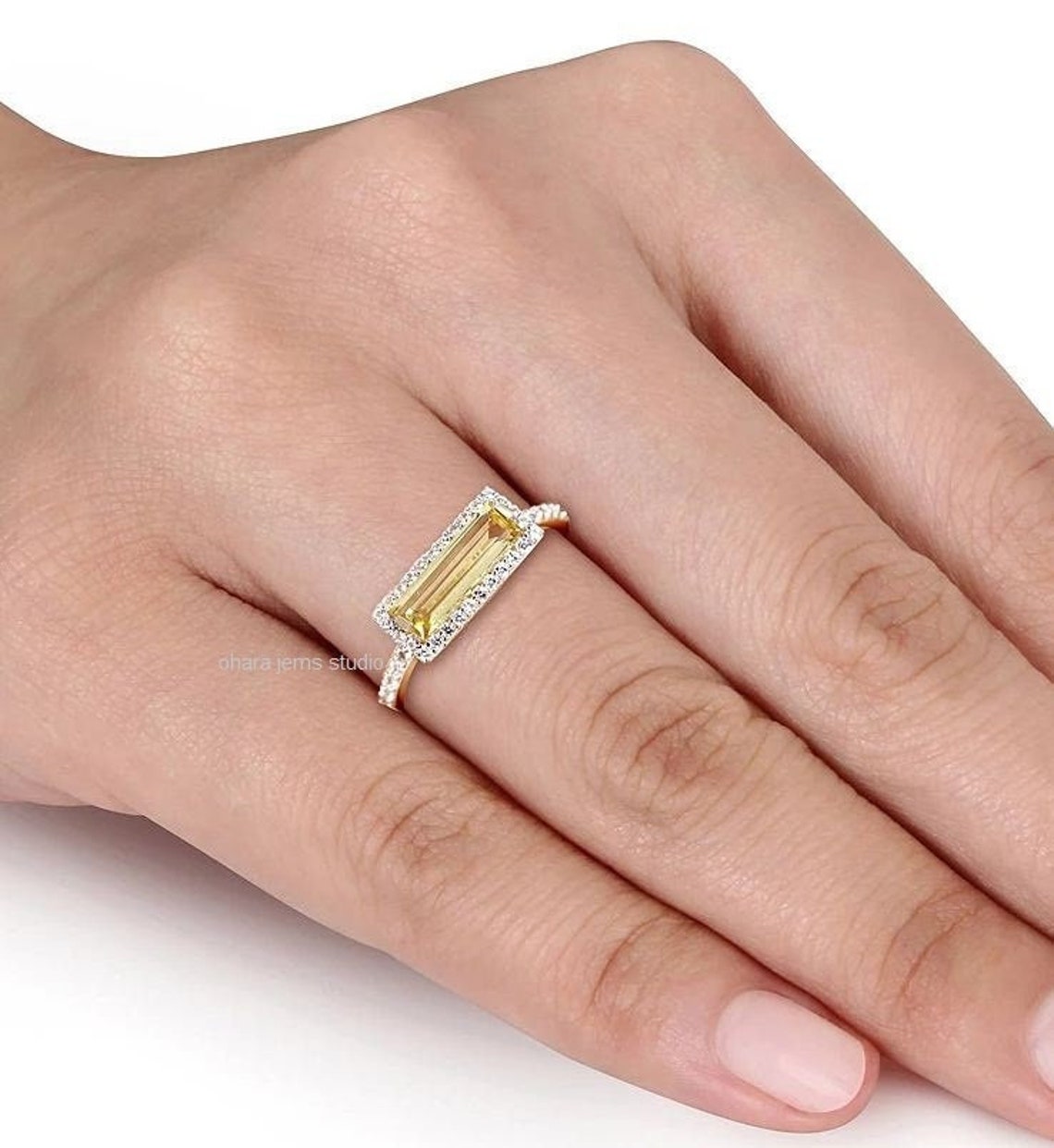 Yellow Diamond Ring Fancy Yellow Diamond Ring East West - Etsy