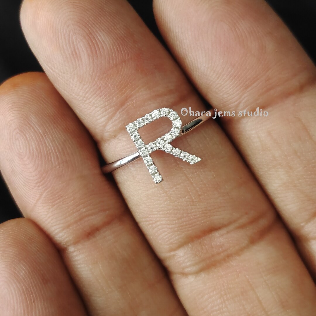 A to Z Diamond Letter Ring Customize Ring Moissanite Initial Ring ...