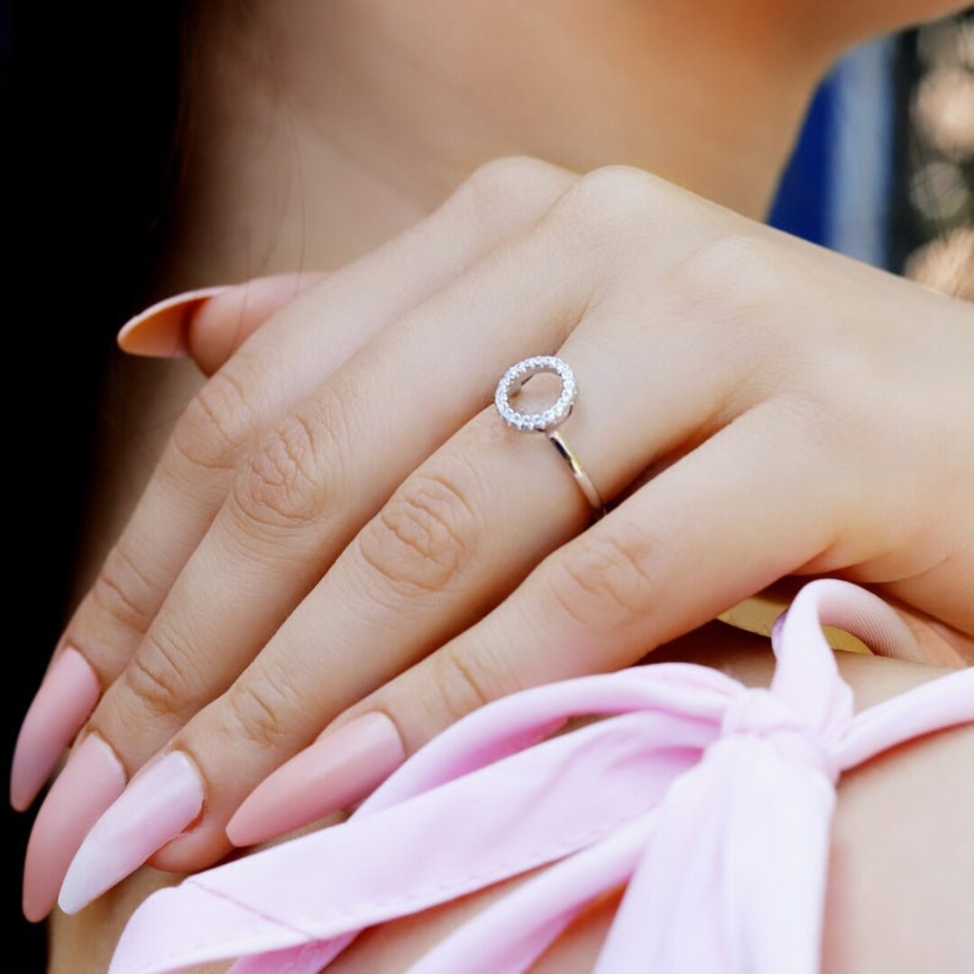 Open Circle Diamond Ring, Circle Ring, Open Round Ring, Girls Favourite ...