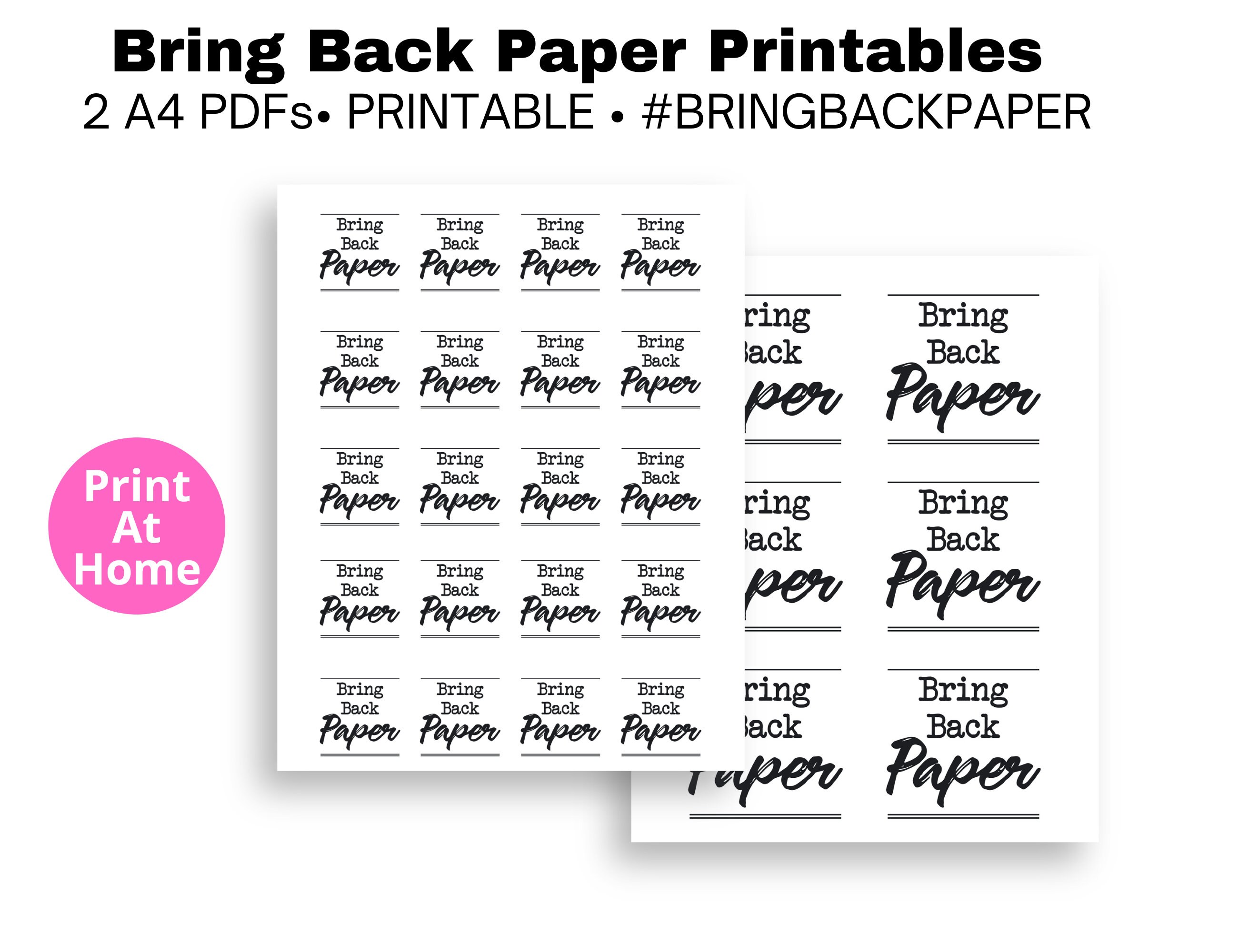 Bring Back Paper Printables - Etsy UK