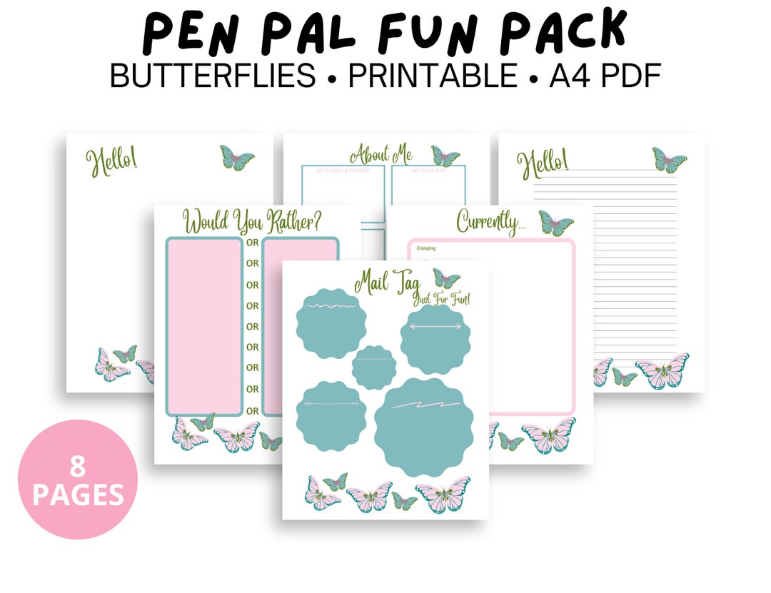 Pen Pal Fun Pack Butterflies - Etsy
