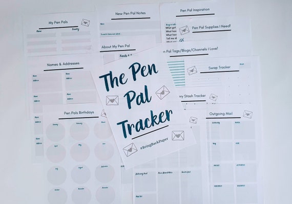 Pen Pal Tracker Aqua | Etsy