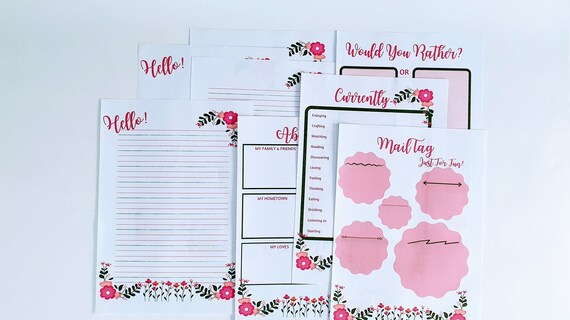 Pen Pal Fun Pack Spring Flowers | Etsy