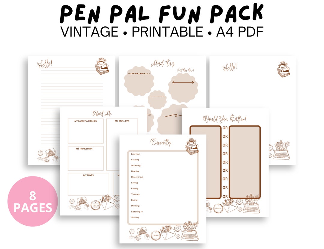 Pen Pal Fun Pack Vintage - Etsy
