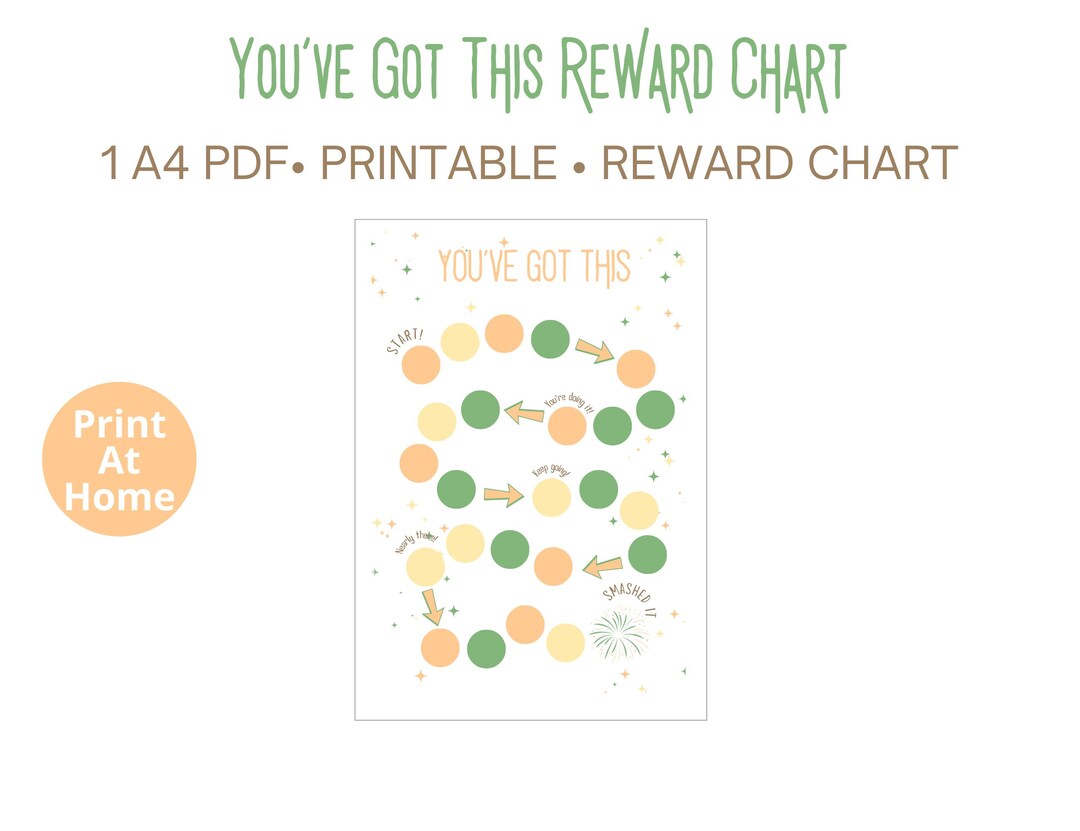 You've Got This Reward Chart, Adult Reward Chart, Motivation Tracker ...