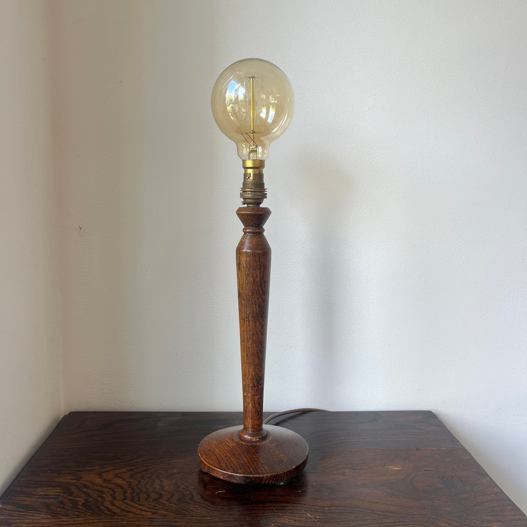 Lovely One of a Kind Vintage Hand Turned Wooden Table Lamp Accent Lamp ...