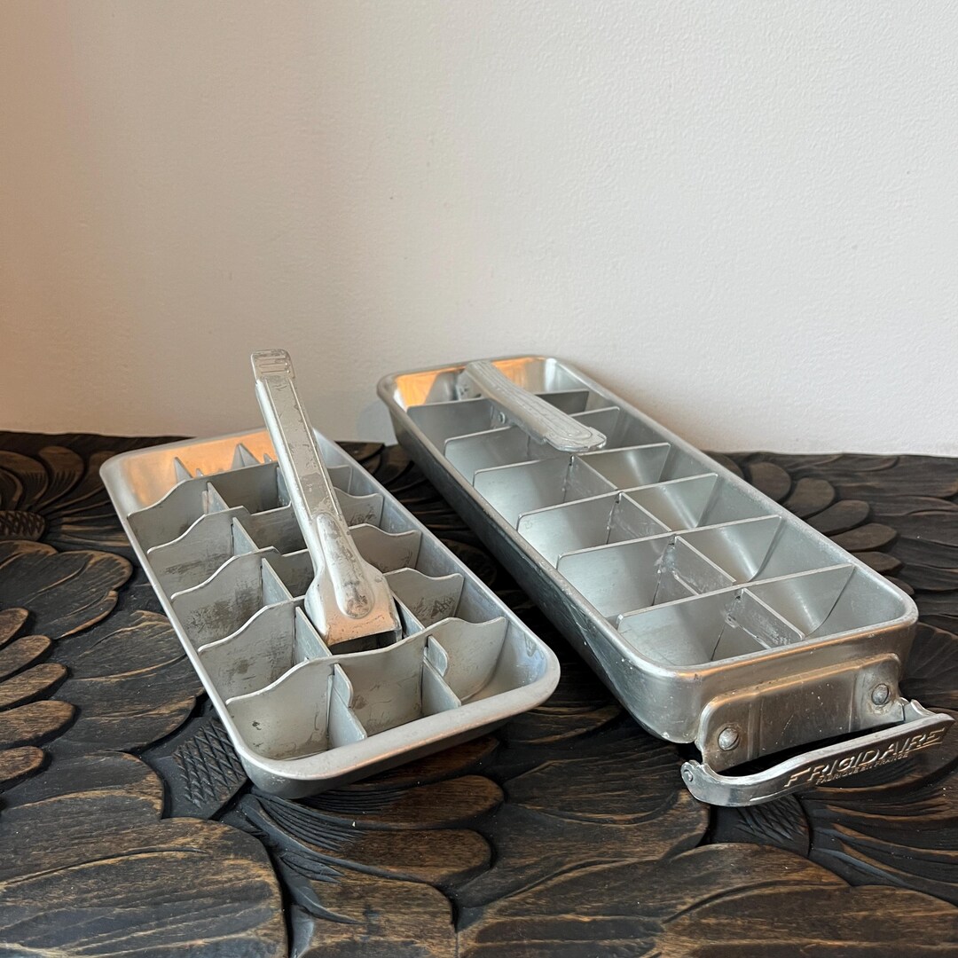 Pair 2x Vintage French Ice Making Trays, Frigidaire Quickube Aluminum ...