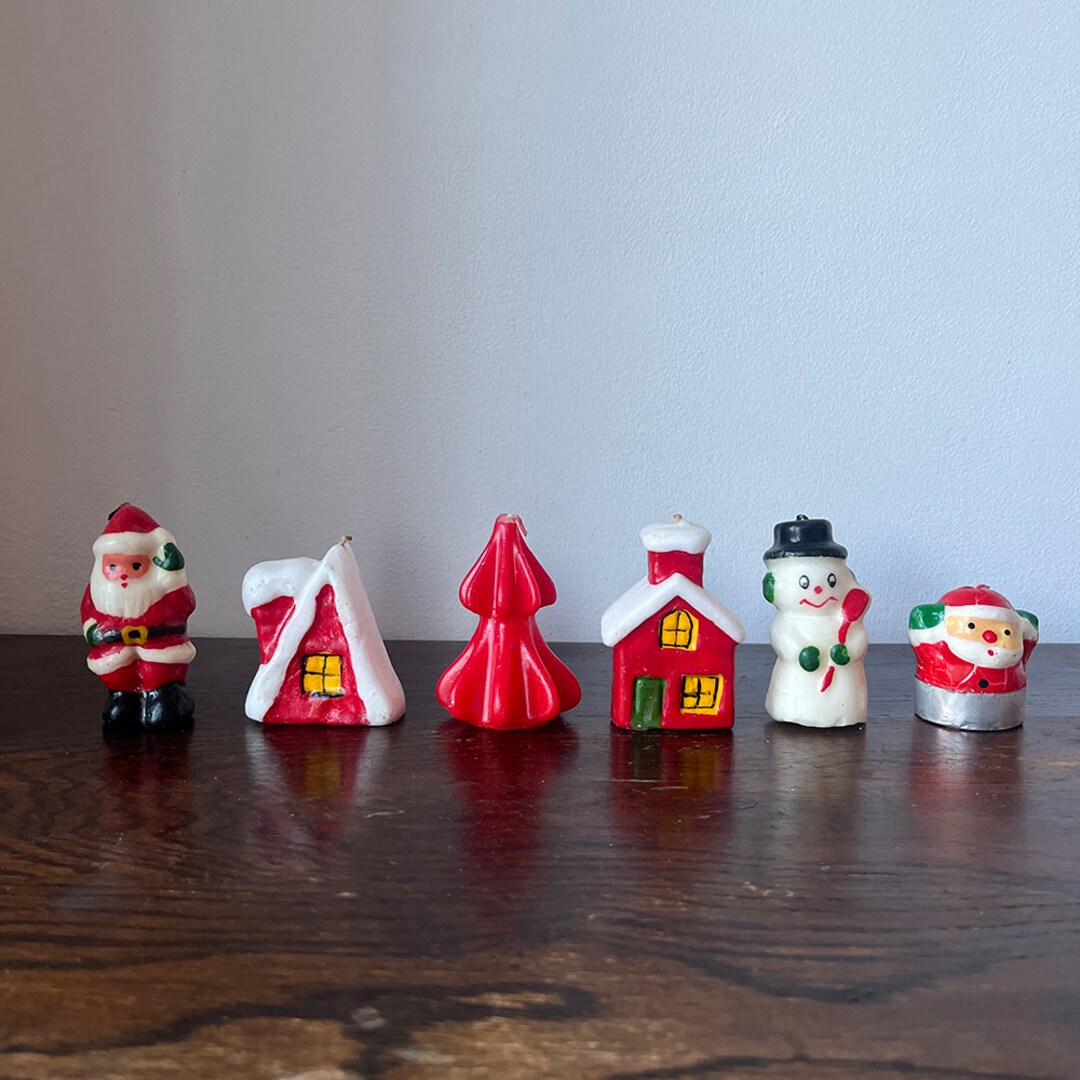 Vintage 6 Pieces Set Christmas Candles Santa Claus Candle Father ...