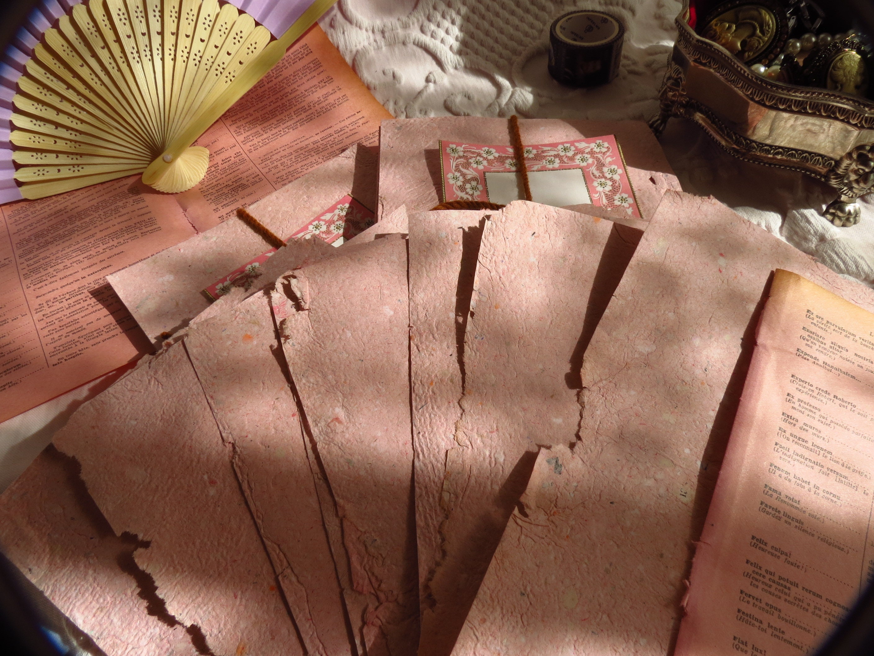 Pink Recycled Paper10 Handmade Paper SheetsColored Recycled | Etsy