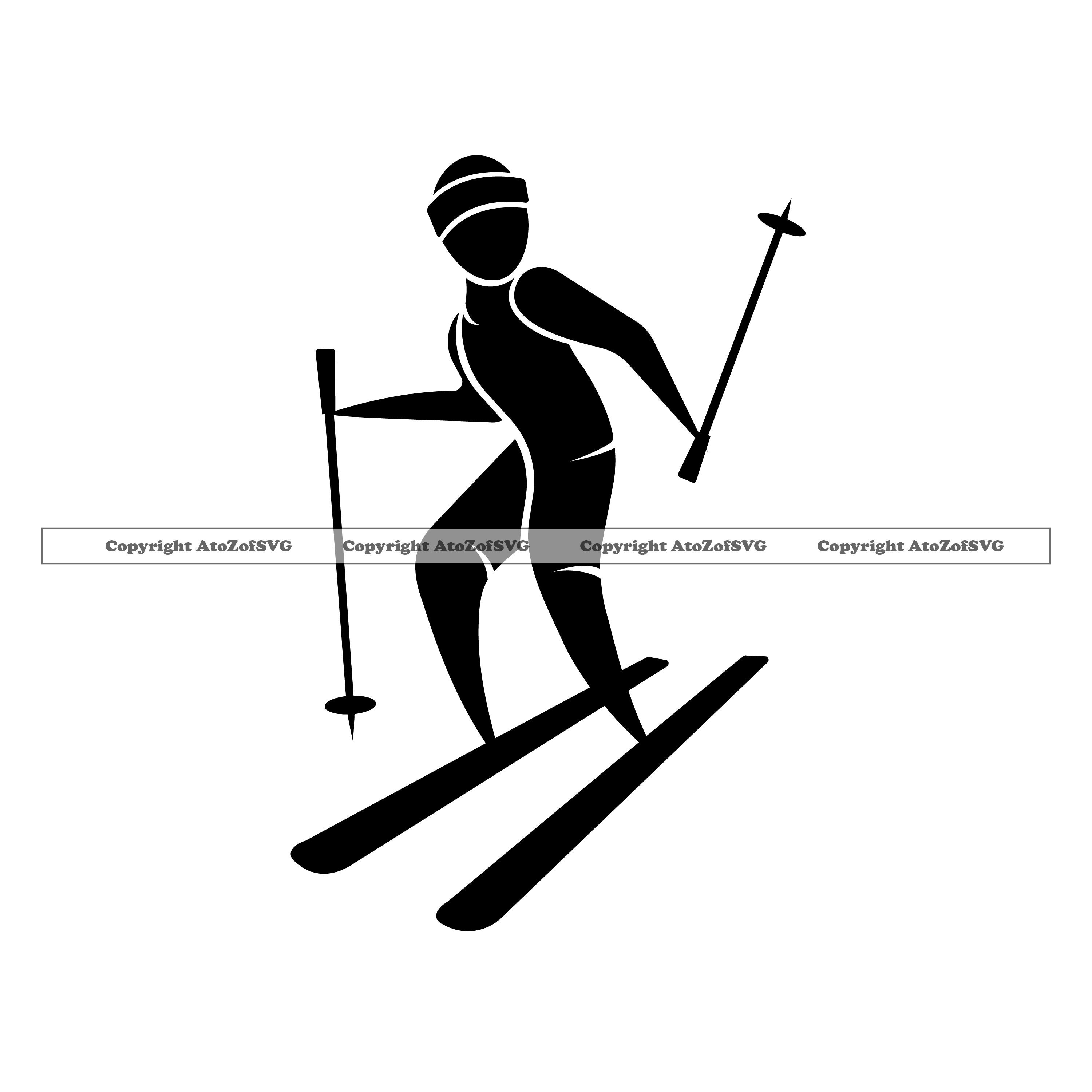 Craft Supplies & Tools Visual Arts Skiing #2 Skis Pole Jump Snow ...