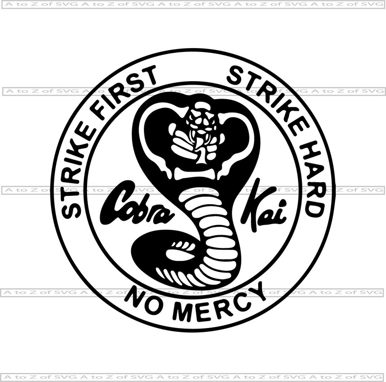 Cobra Kai Badge Slogan Snake Gym Karate Detailed Silhouette | Etsy