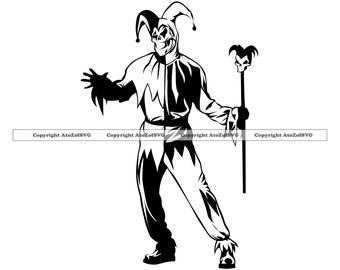 Scary Jester Svg | Etsy