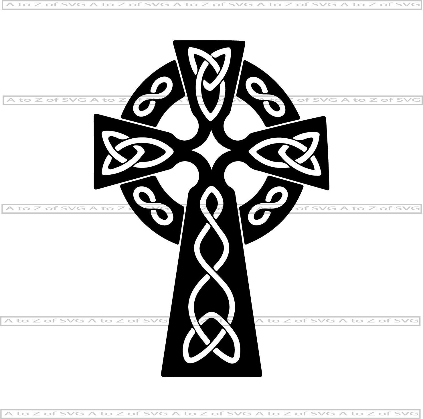 Celtic Cross Religion Pattern Detailed Outline Silhouette | Etsy