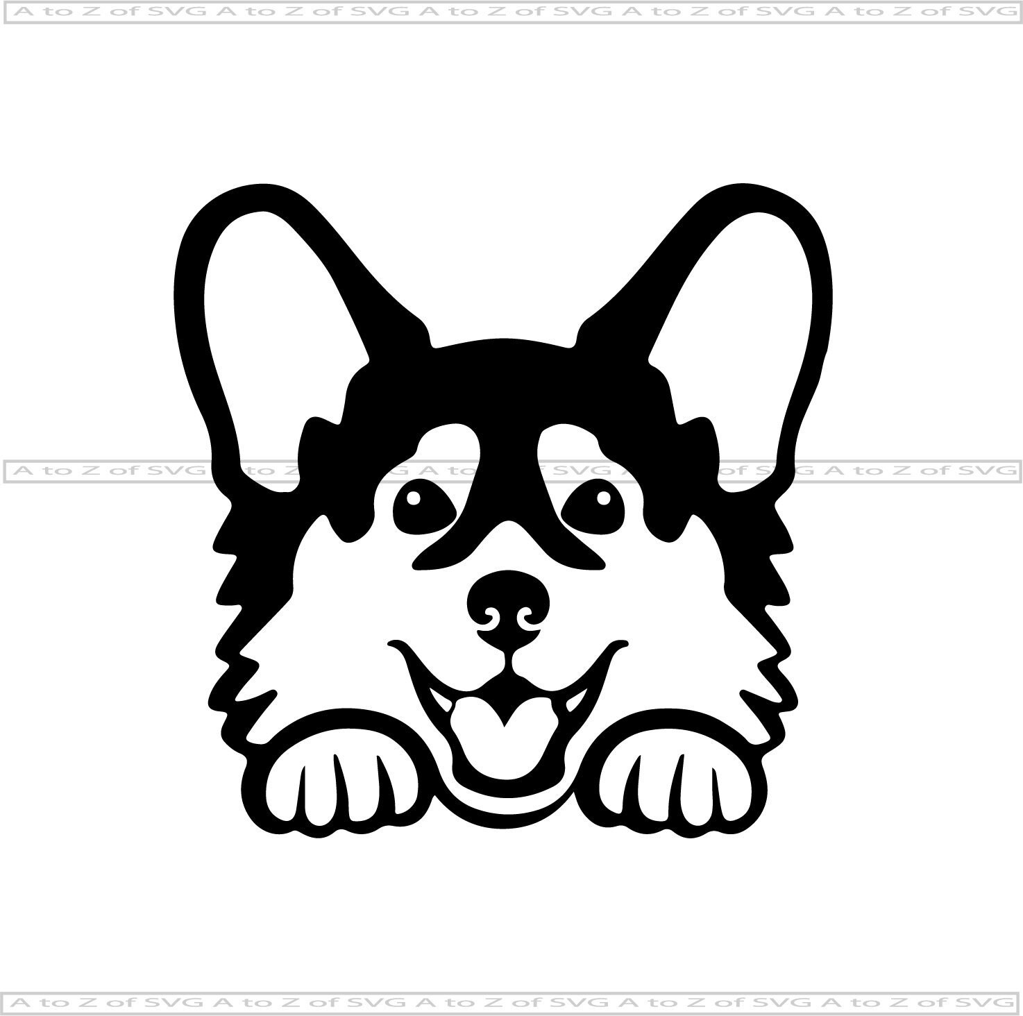 Corgi Line Art Cuttable Design SVG PNG DXF & eps Designs Cricut Cameo ...