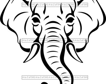 Elephant Head Svg | Etsy