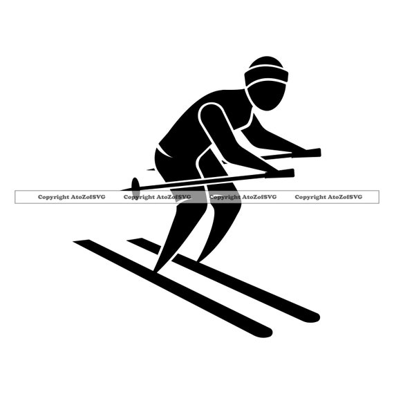 Craft Supplies & Tools Visual Arts Skiing #2 Skis Pole Jump Snow ...