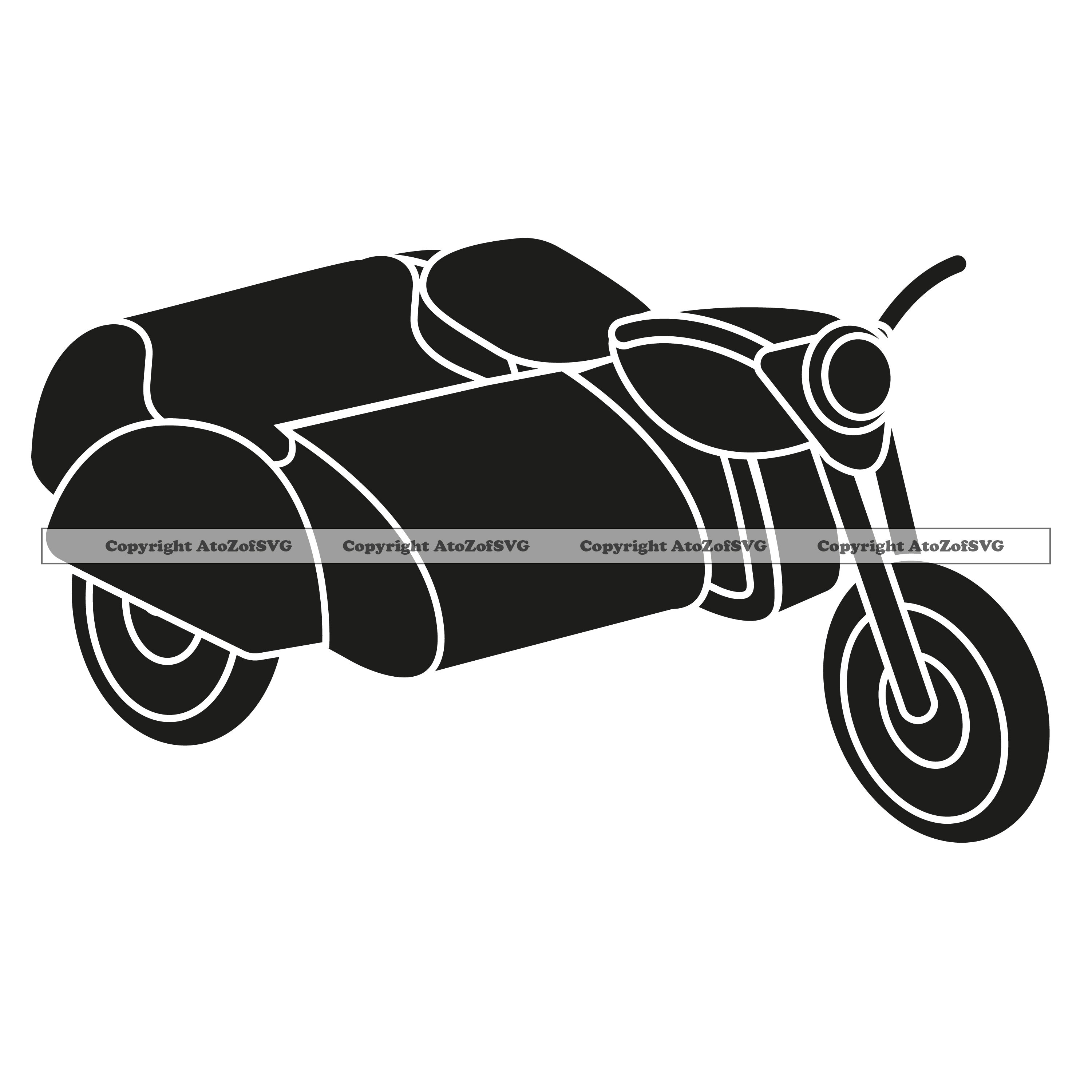 Motorcycle Side Car Motorbike Motor Bike Cycle Vehicle Biker Design ...