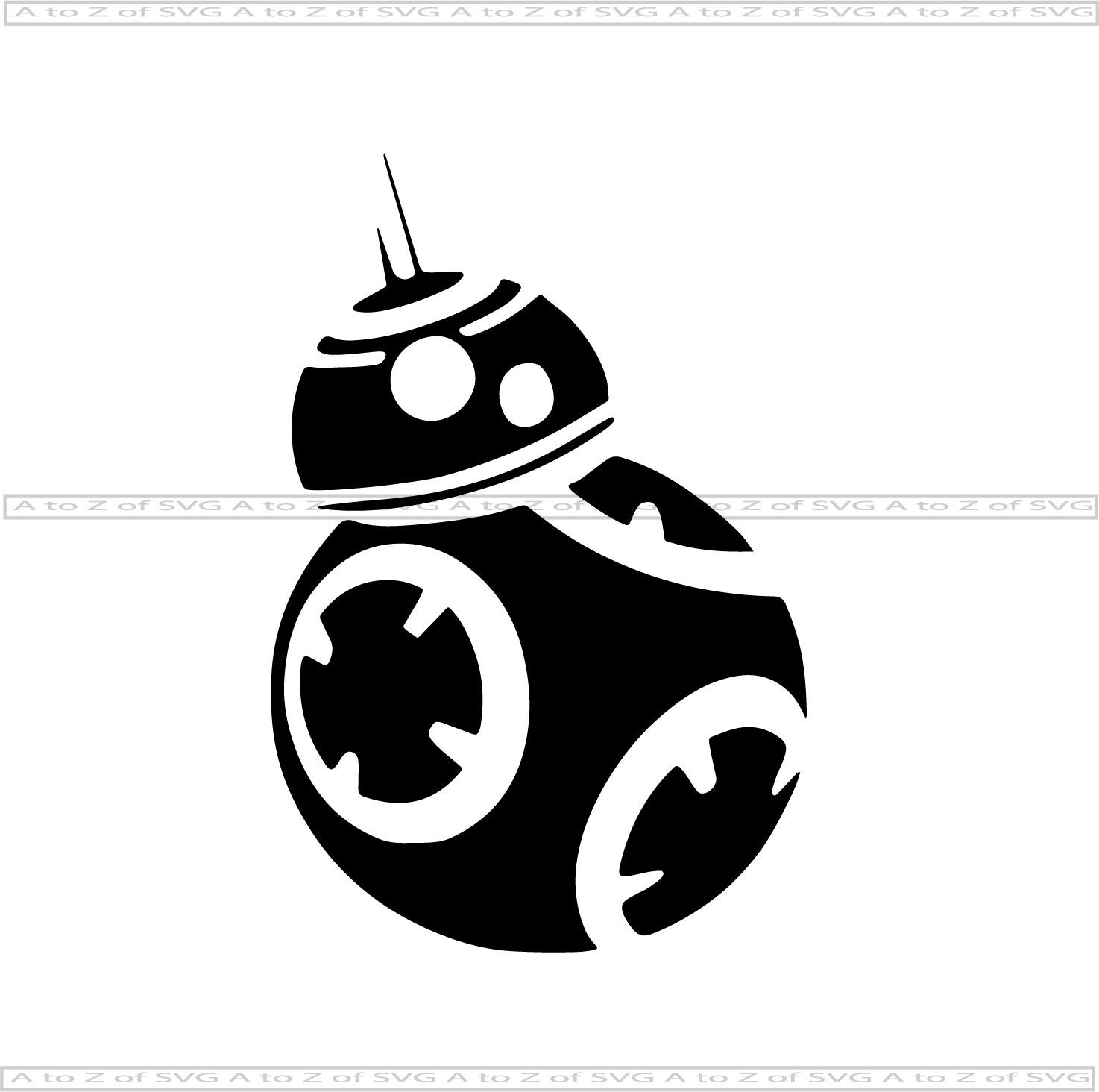 BB8 Star Wars Robot Detailed Silhouette Cameo Outline .SVG | Etsy