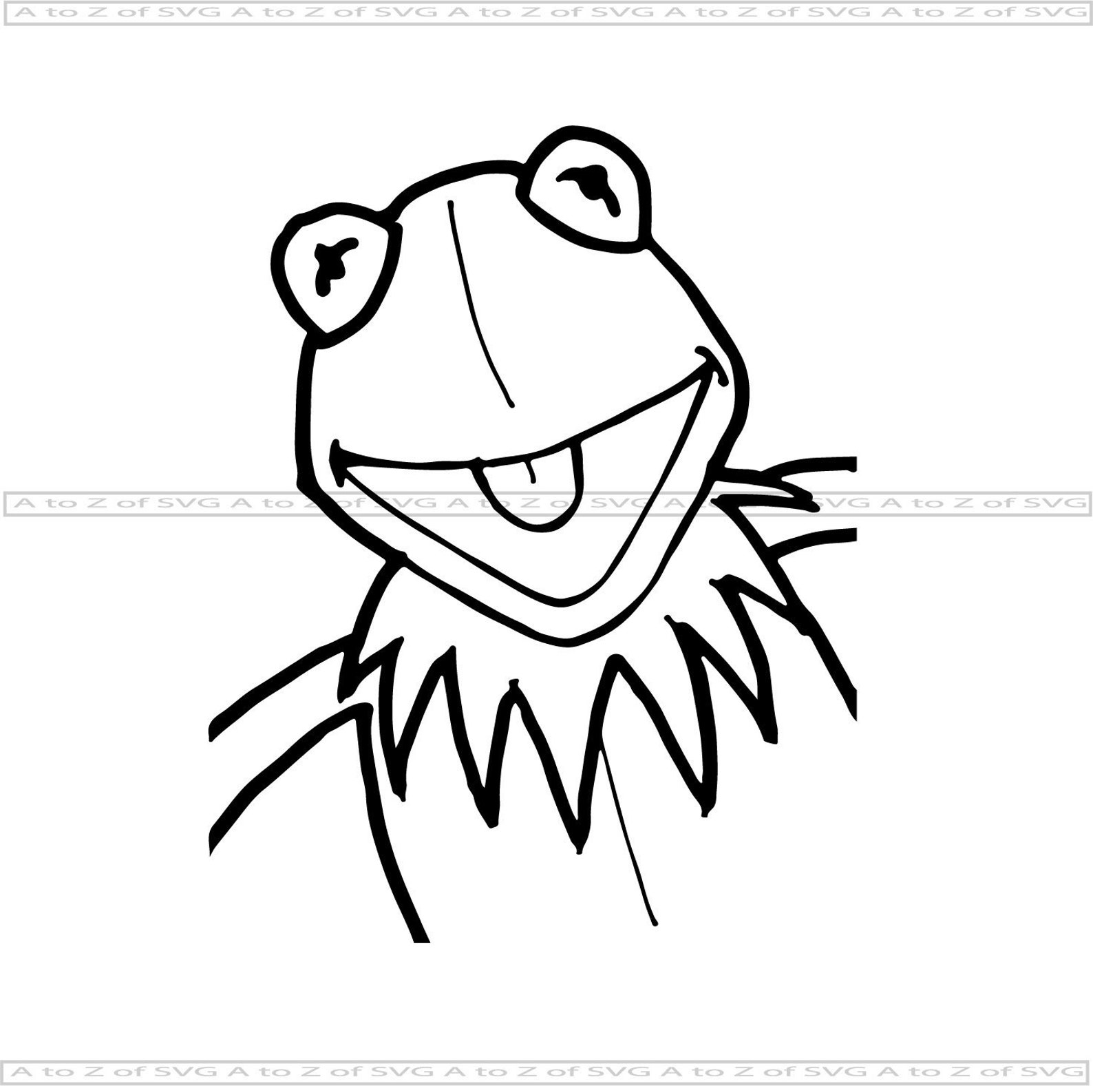 Kermit the Frog Muppets 5 Detailed Silhouette Cameo Outline | Etsy