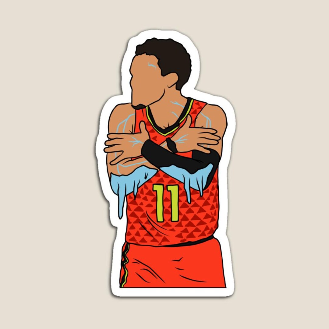 Trae Young Ice Celebration Glossy Sticker (3”, Water Resistant) Laptop ...
