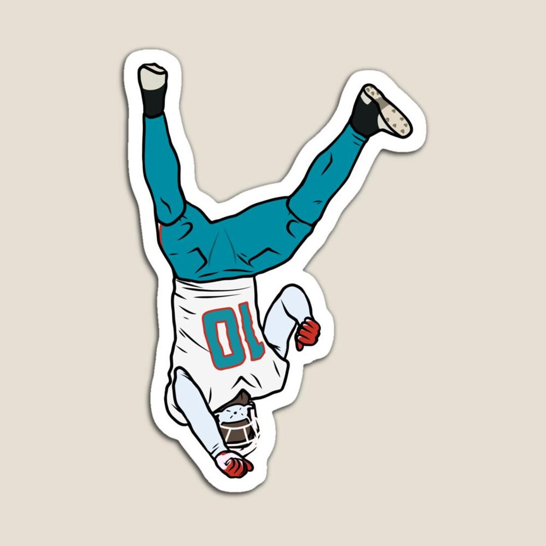 Tyreek Hill Backflip Celebration Glossy Sticker (3”, Water Resistant ...