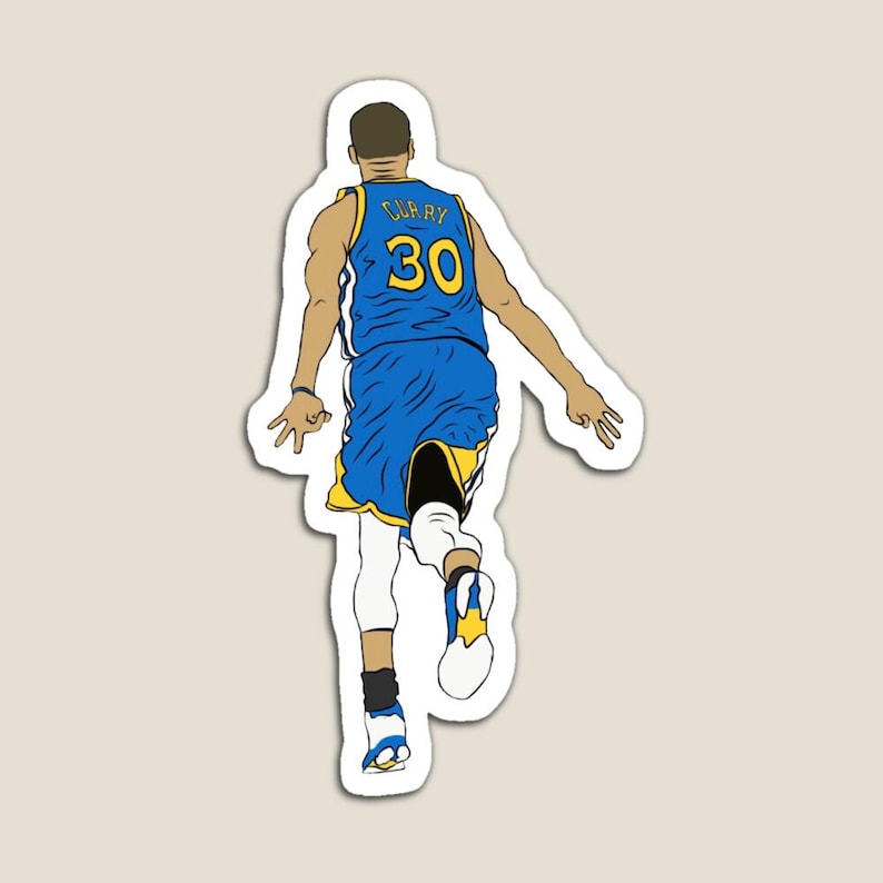 Stephen Curry Celebration Glossy Sticker (3”, Water Resistant) Laptop ...