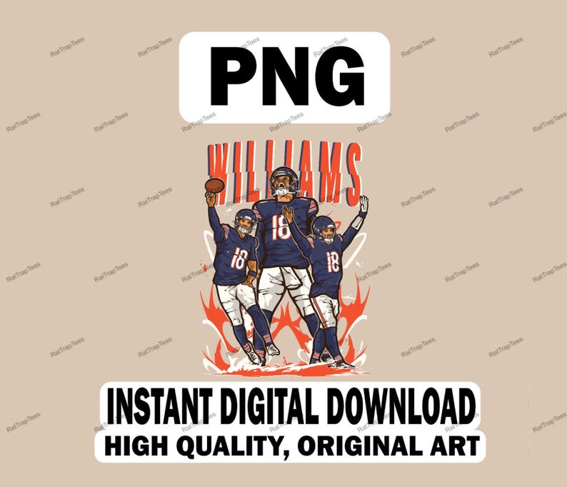 Caleb Williams Cartoon PNG Instant Digital Download (full Quality, for ...