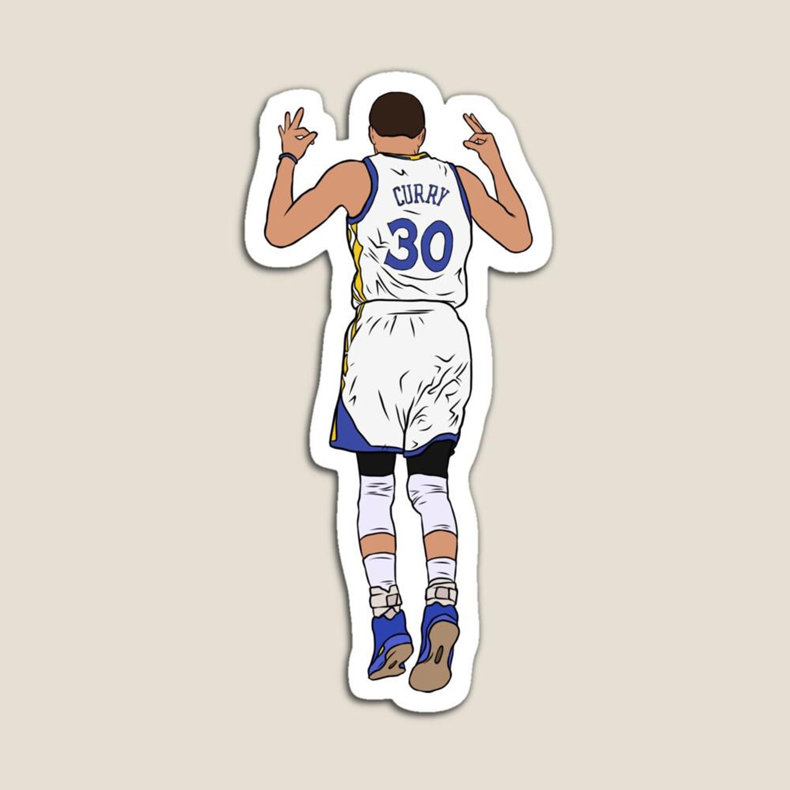 Stephen Curry 3-point Celebration Glossy Sticker (3”, Water Resistant ...